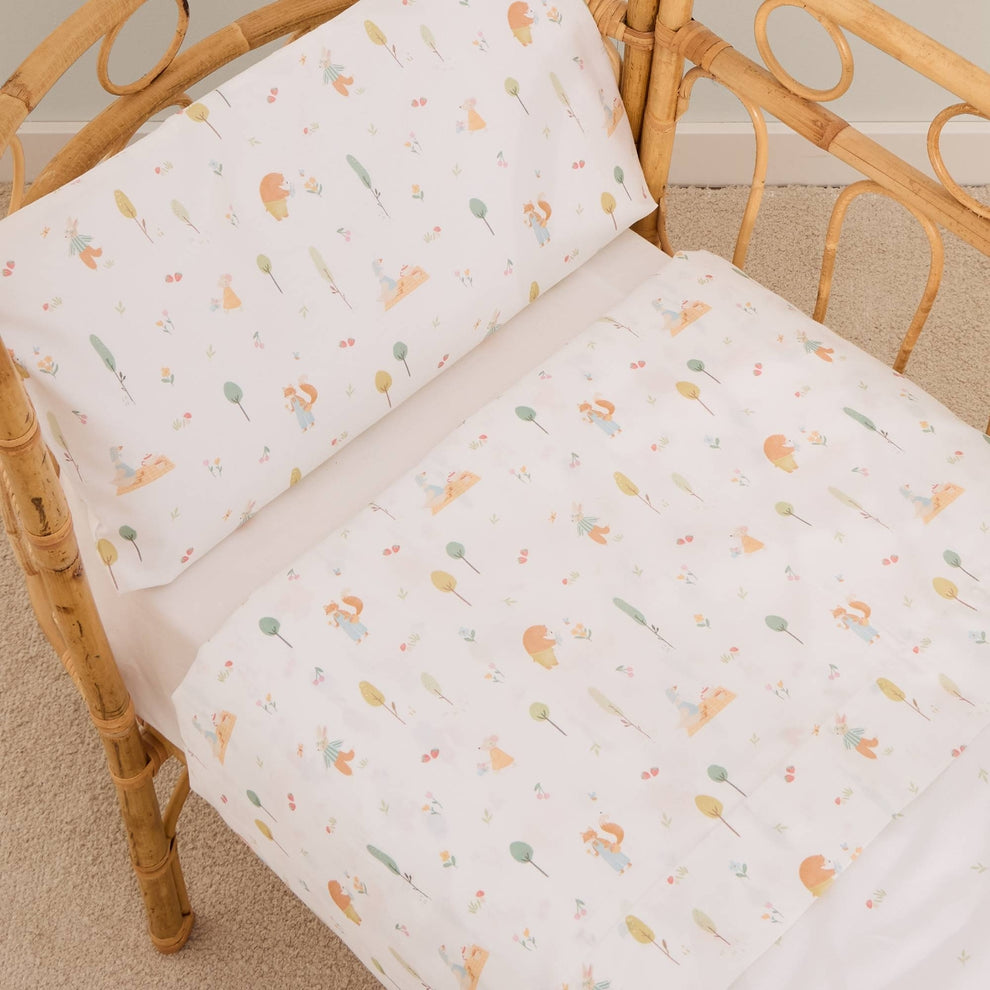 Cotton percale 180-thread forest sheet set Wopi colour white – Textura ...