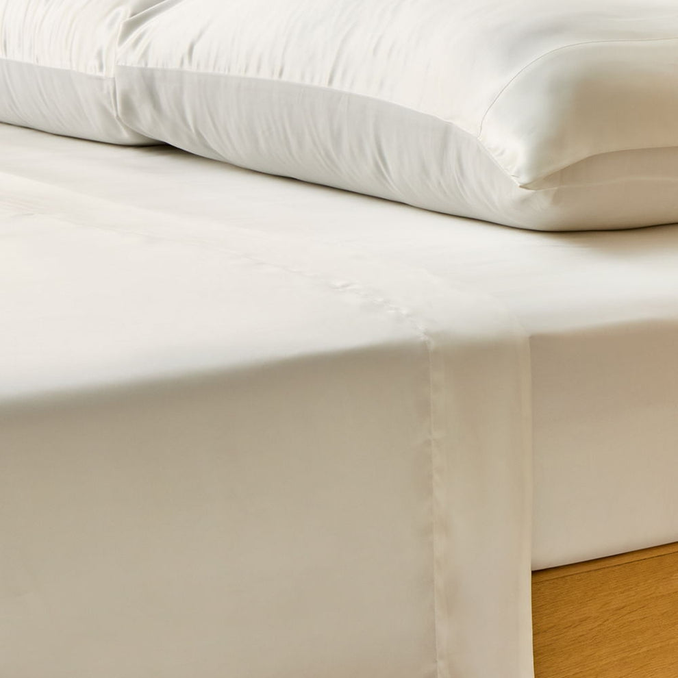 Sábana encimera seda de morera Silk color blanco – Textura Interiors