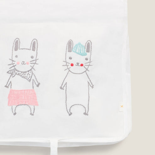 Bolsa de algodón bordada con compartimentos Coneto color blanco ...