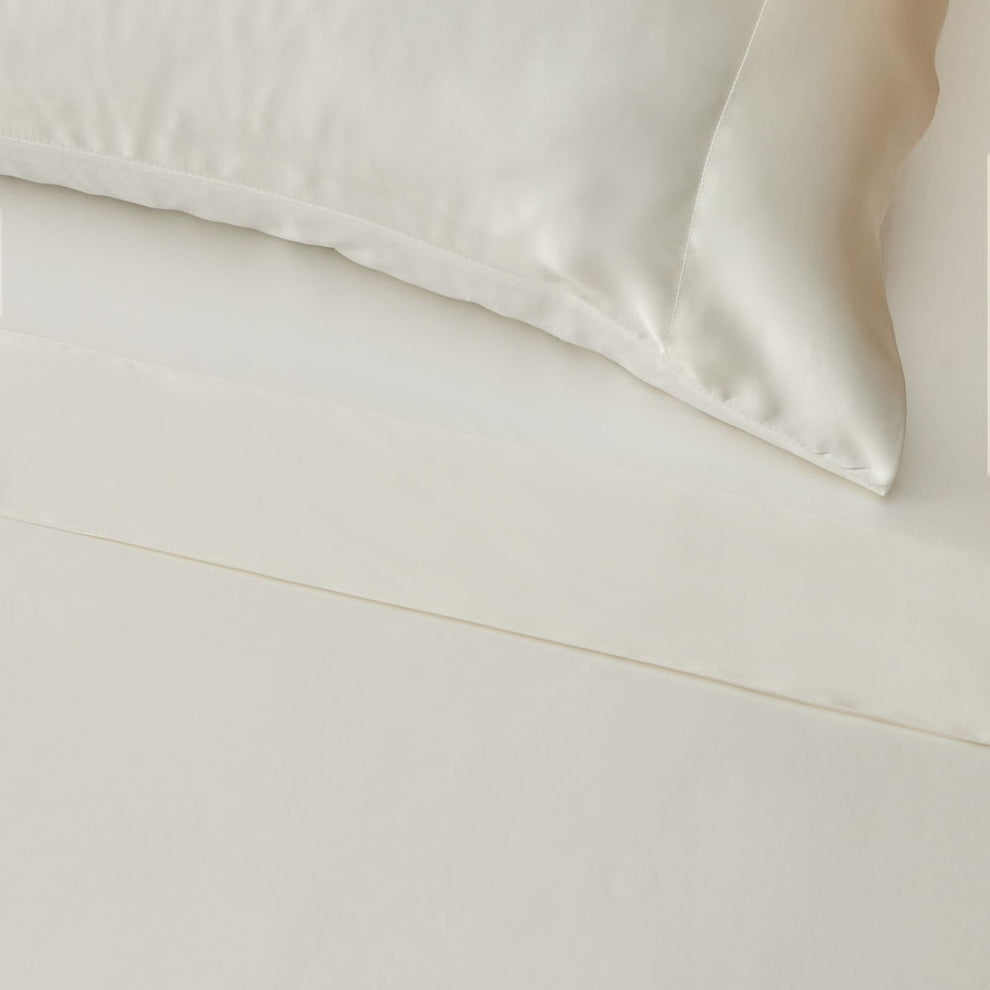 Sábana encimera seda de morera Silk color blanco – Textura Interiors