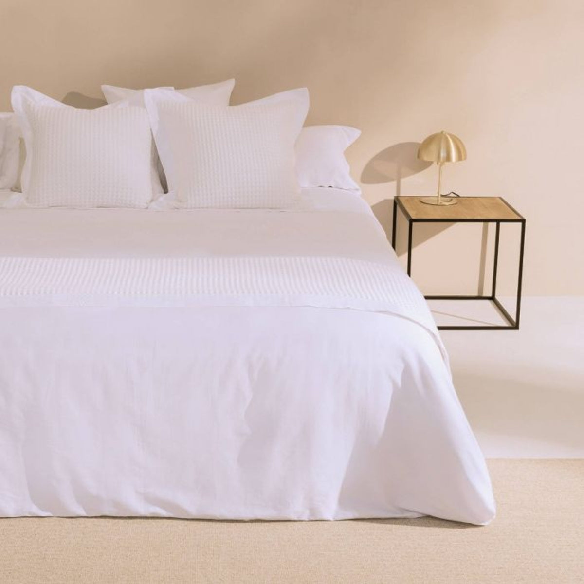 Sábana encimera algodón orgánico 180 hilos Besto color blanco – Textura ...